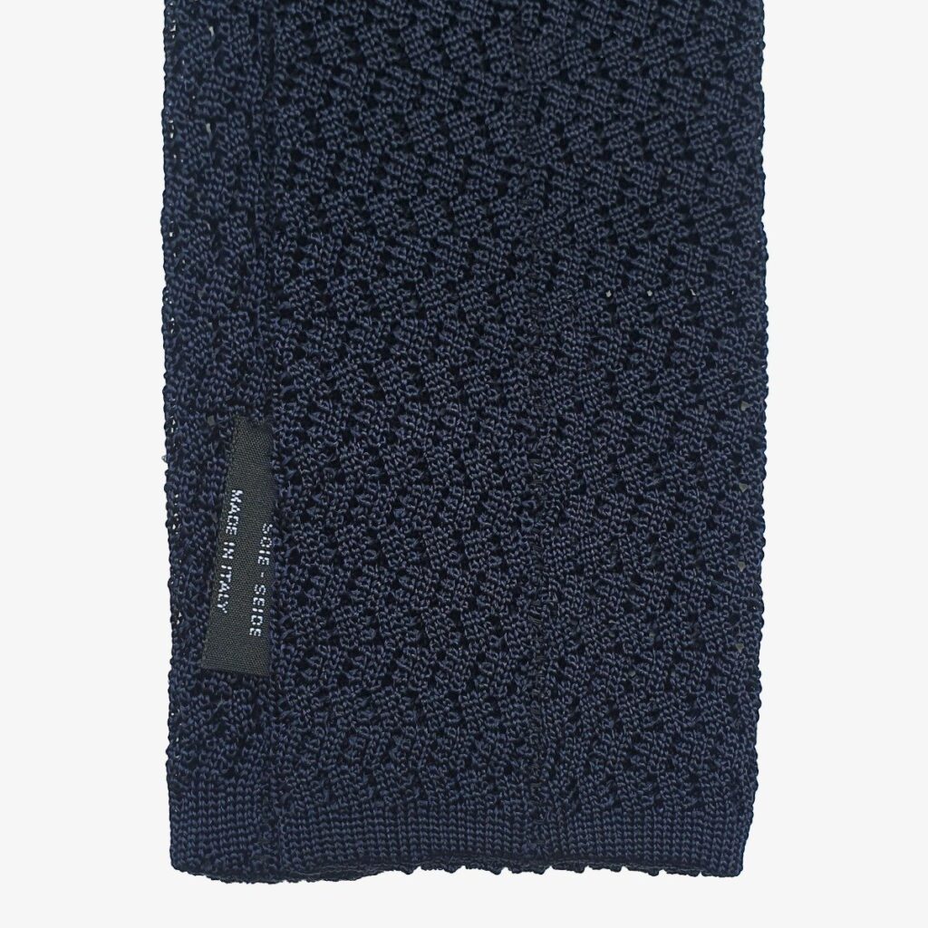 Shibumi Firenze Navy Zigzag Knitted Silk Tie - The Noble Dandy
