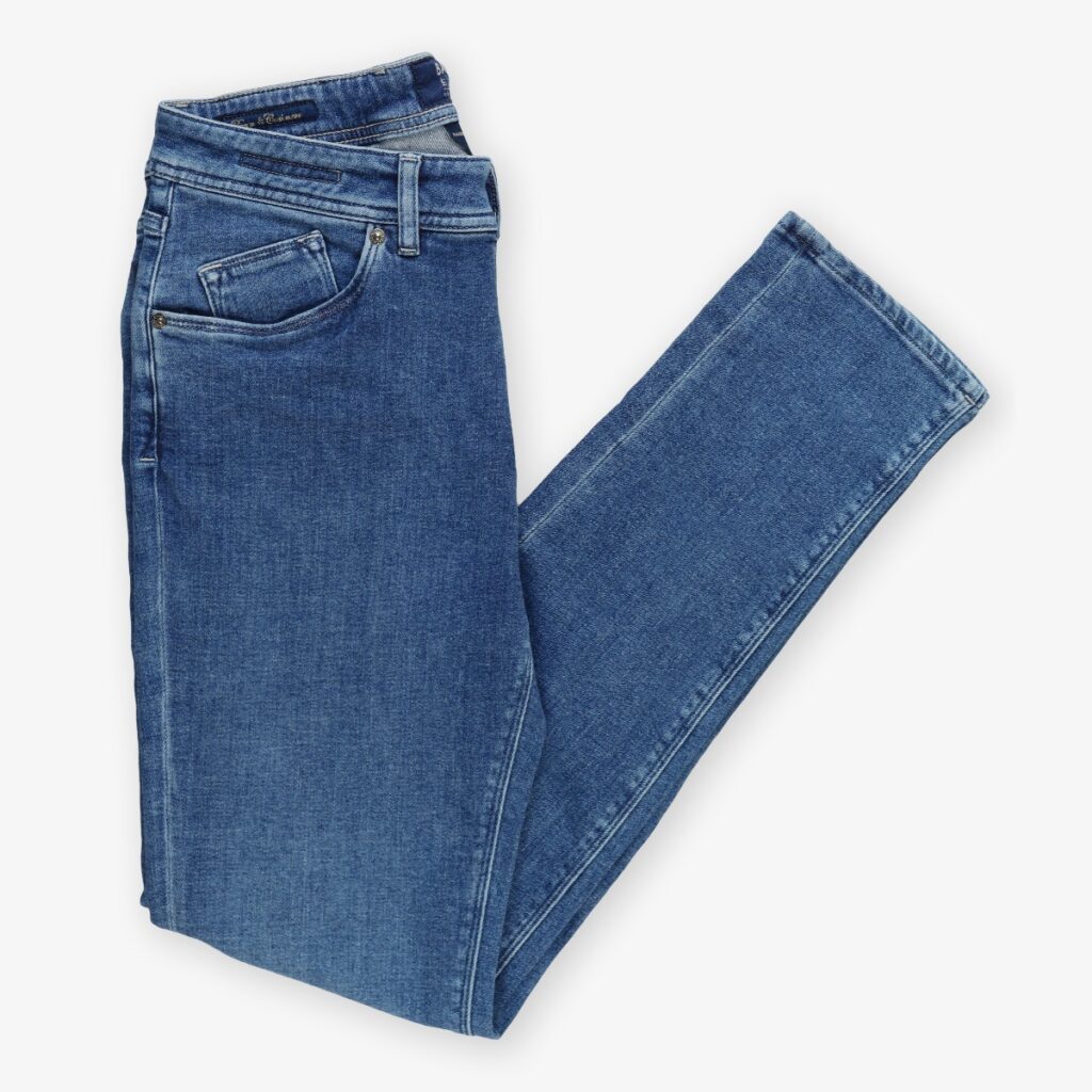 Barmas Dean Blue Slim Fit Cashmere Washed Jeans - The Noble Dandy