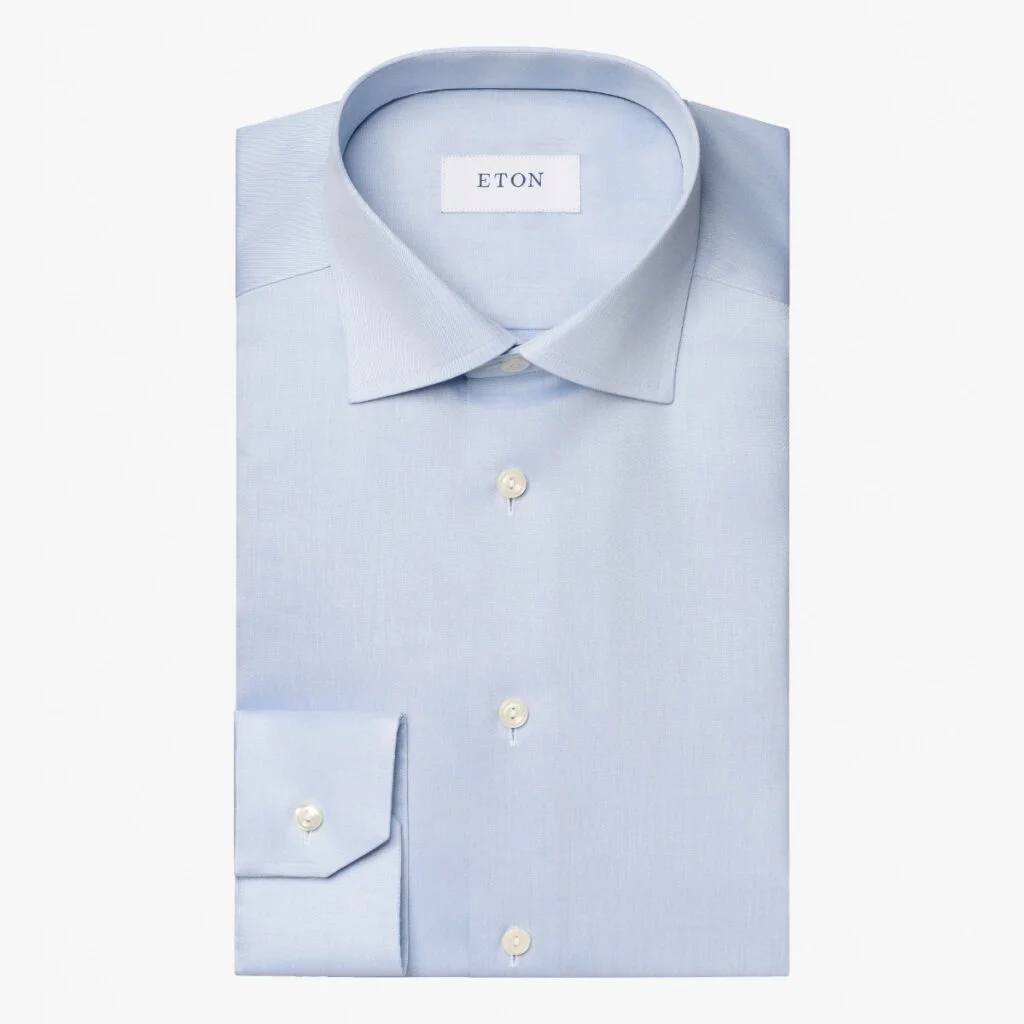 Eton Light Blue Slim Fit Signature Twill Shirt - The Noble Dandy