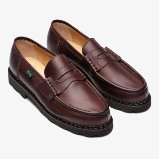 Paraboot Reims Marche Lisse Café Penny Loafers - The Noble Dandy